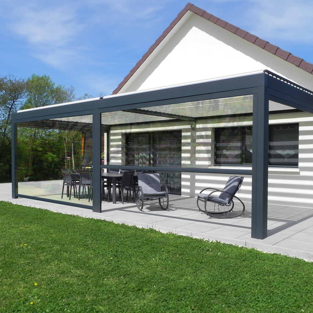 Rideau motorisé transparent pour pergola bioclimatique Architect